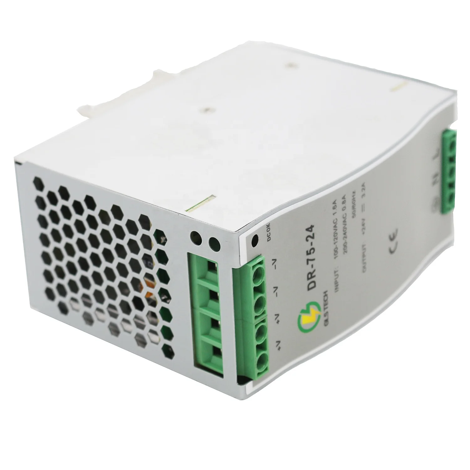 CE ROHS Approved 110V/220V Ac to Dc 24V 3.2A Din Rail Power Supply