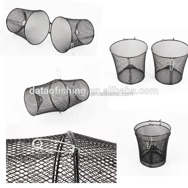 Metal Crayfish Traps Live Bait Eel Shrimp Prawn Fish Crab Drop Cage Net ...