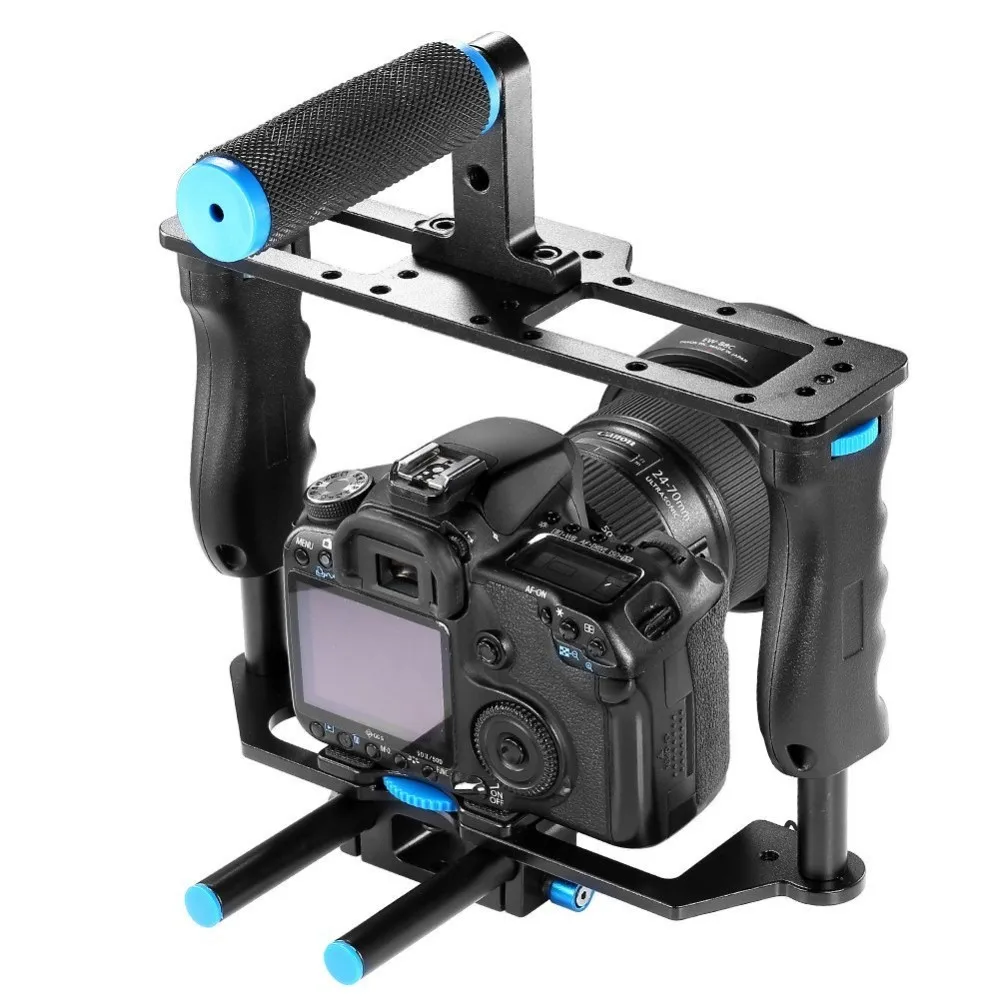 Aluminum Dslr Camera Cage Kit With 15mm Rod Rig For Pentax 5d Mark Ii ...