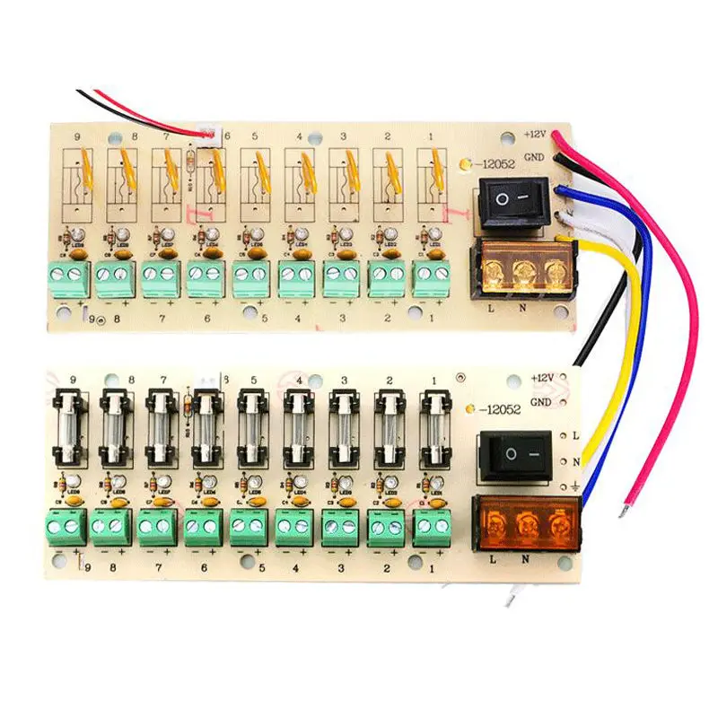 12v Dc Power Distribution 9-way Pcb Board Terminal Block For Switching ...