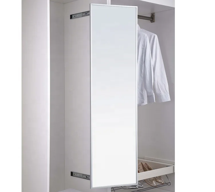 Home Pull Out Mirror Dressing Wardrobe Mirror - Silver