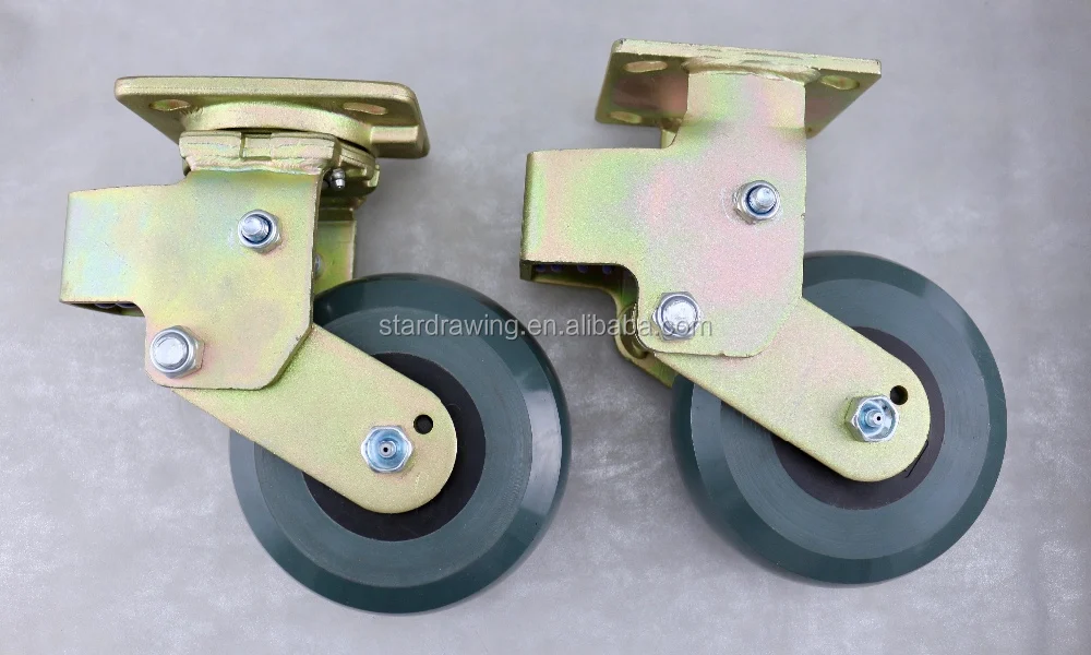 SS Spring Loaded Fork - Heavy Duty Swivel Shock Absorber Caster