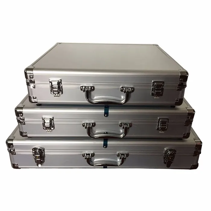 Sturdy Reinforcement Aluminum Box Carrying Case With Handle Black Hard ...