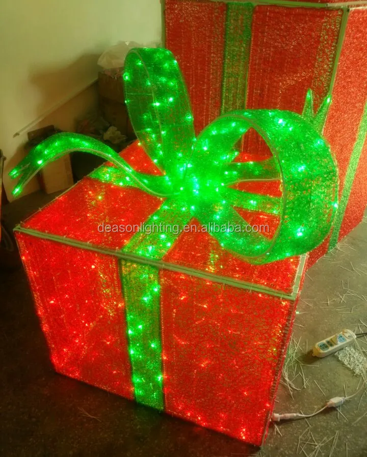 Outdoor Led Christmas Decoration Giant Gift Box Lights - Buy Outdoor ...