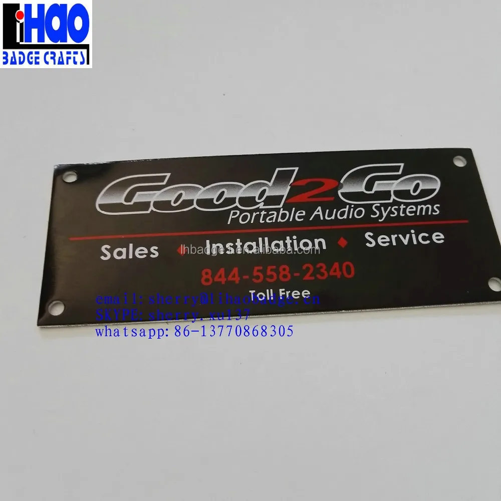 Metal Black Self Adhesive Label Plate,Gradient Logo Printing Metal ...