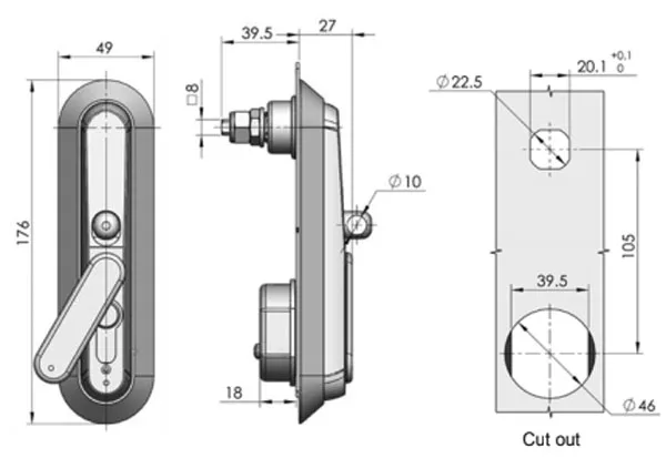 FS6442 MS839 Swing Handle Electric Cabinet Panel Lock Panel Handle ...