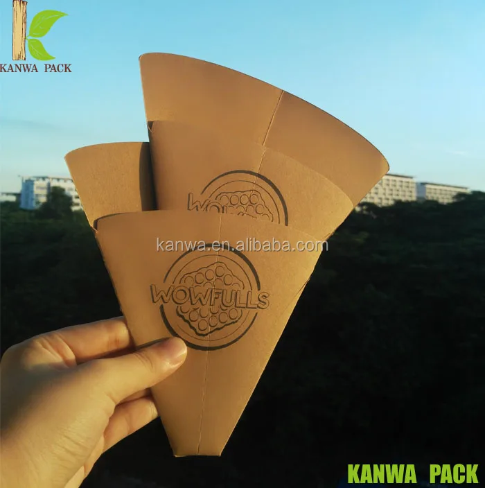 Recycled Brown Kraft Waffle Packaging Paper Cone - Buy Brown Kraft ...