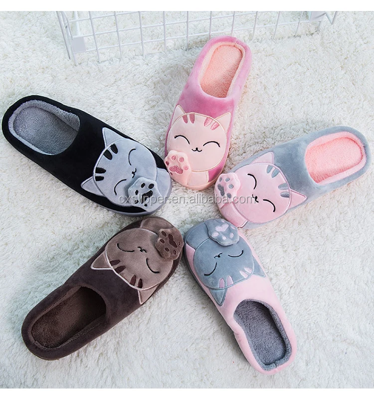 Indoor Cosplay Adult Animal Shoes Sweet Home Cat Stuffed Plush Winter ...