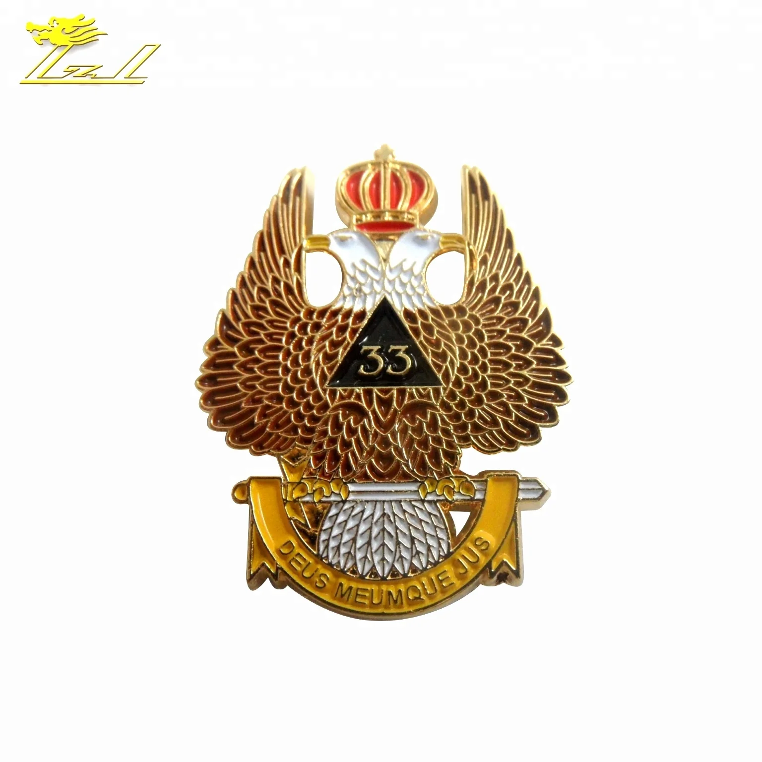 33 Degree Scottish Rite Double Head Eagle Masonic Badge