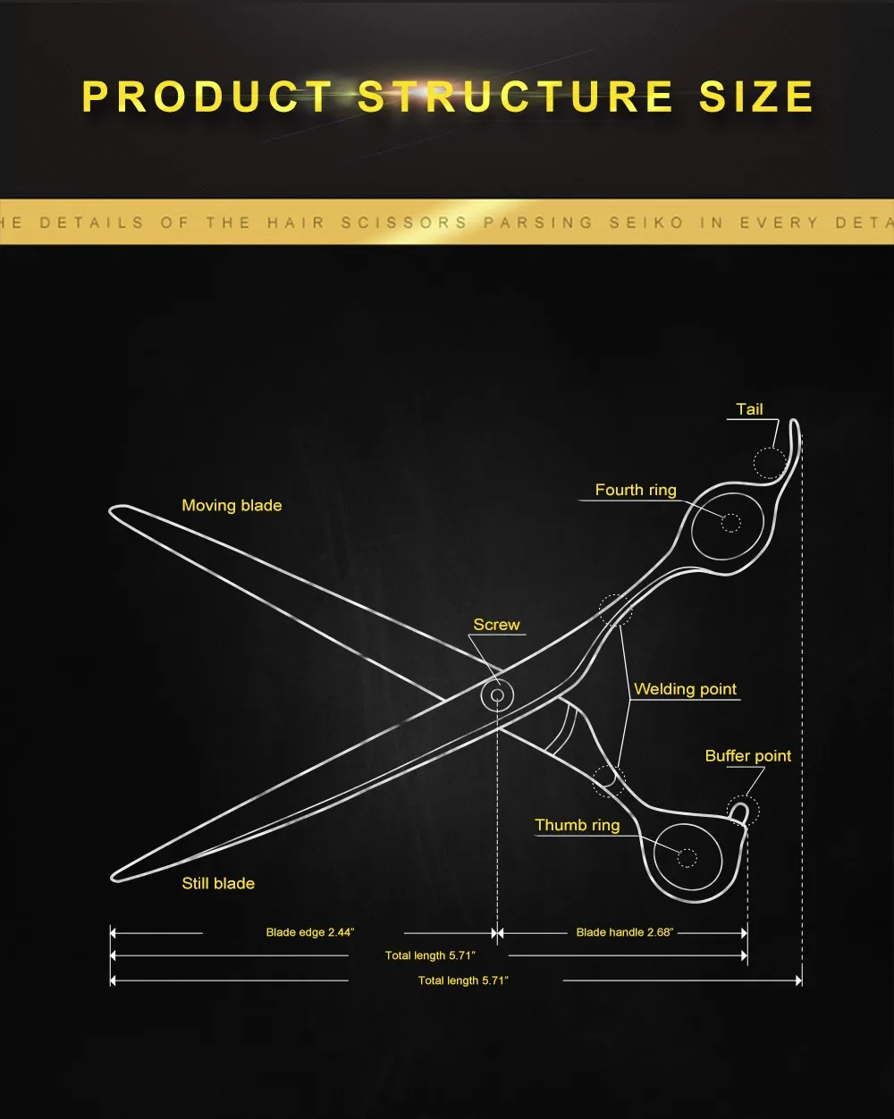 Professional Hair Cutting Scissor Hair Scissors Hairdressing Scissors ...