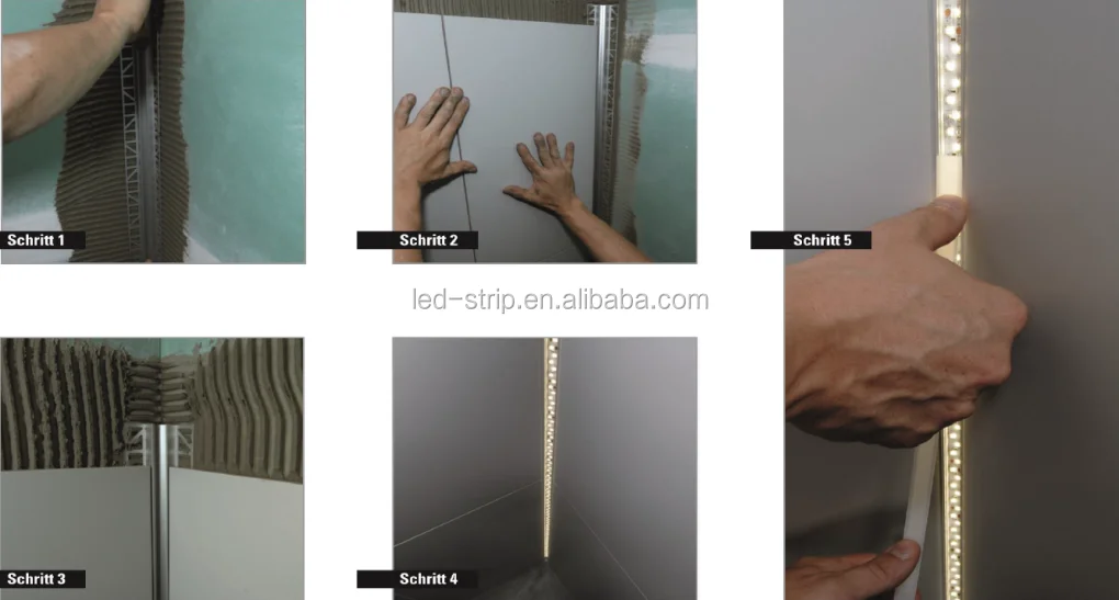 Plaster Corner Recessed Drywall Mounted LED Aluminium Profile