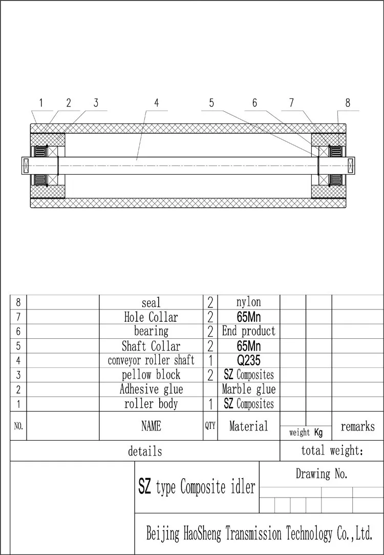 Belt Conveyor Idler Roller Trough Roller With Drawing - Buy Conveyor ...