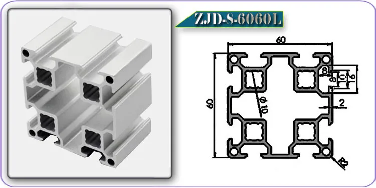 6060 Modular T Slot Aluminum Extrusion Profile Structural Framing ...