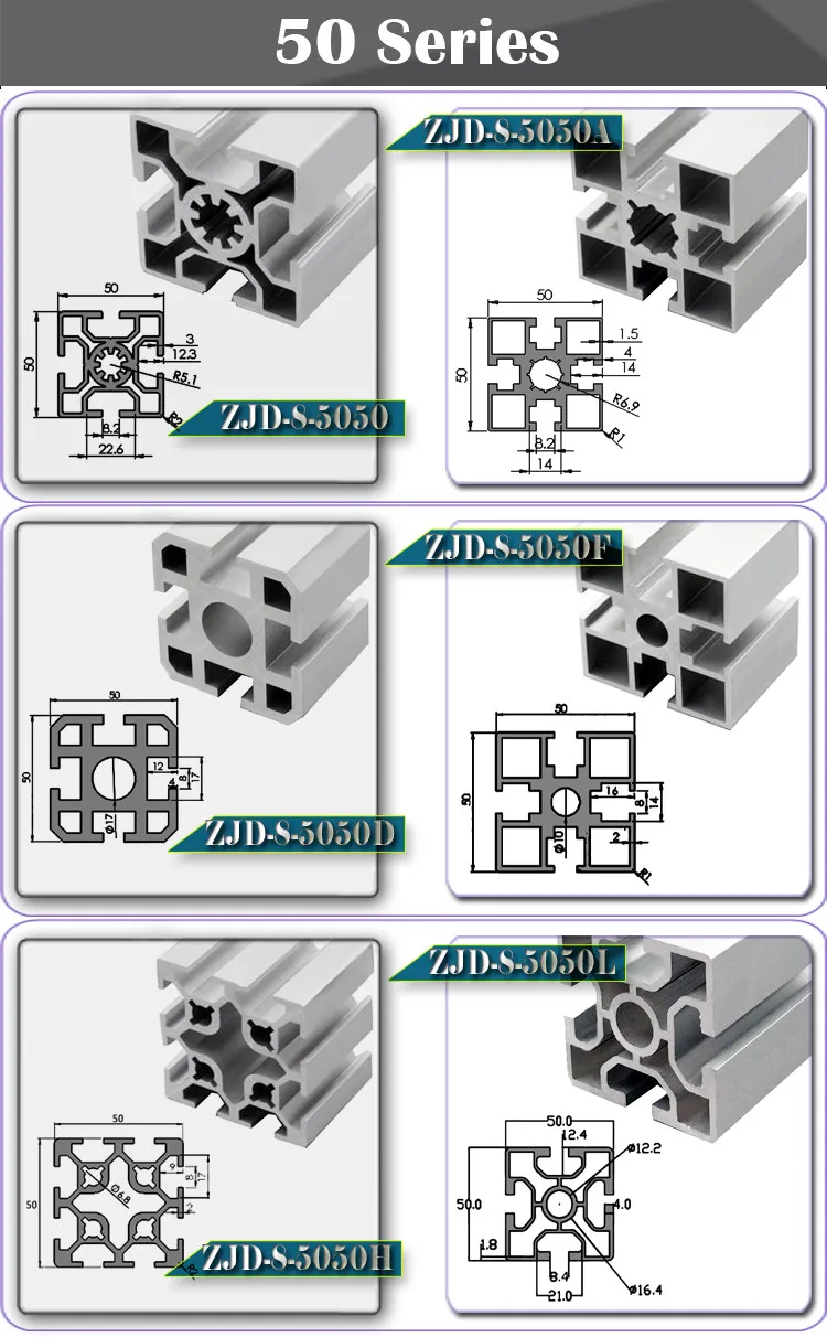 Modular T Slot Structural Framing System Aluminium Profile 50x50 - Buy ...