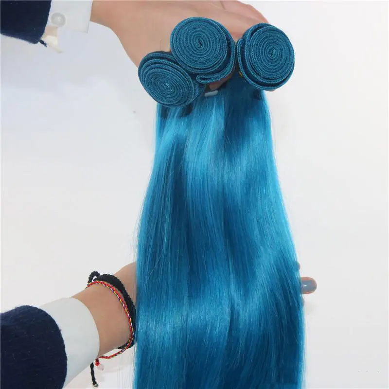 Wholesale 10a Grade Blue Straight Brazilian Virgin Remy Human Hair ...