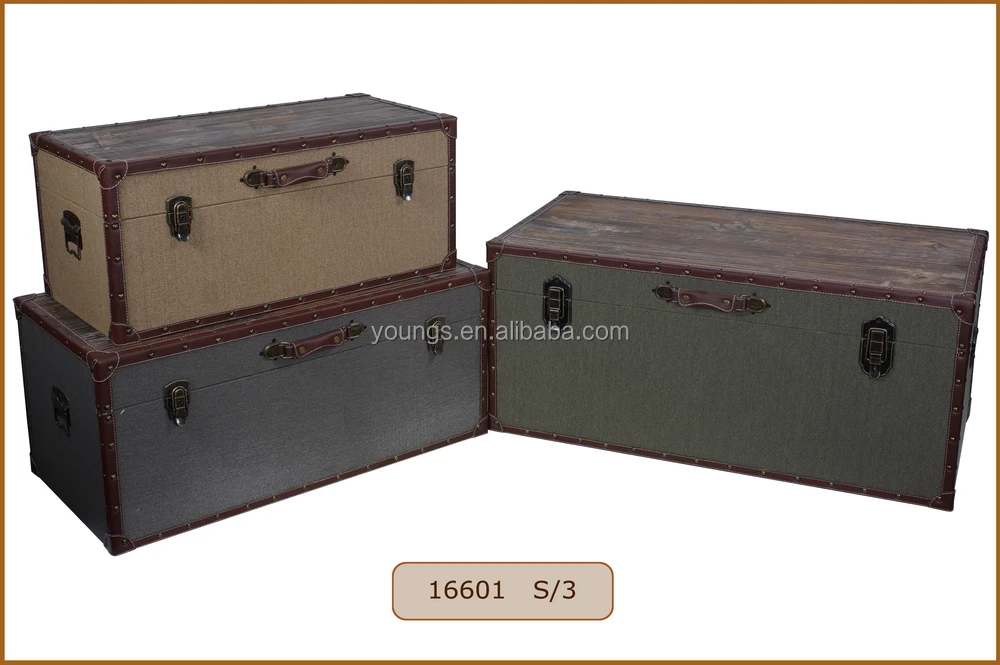 Trunks Storage Chest Boxes Sets Large Canvas Surface And Decorative ...