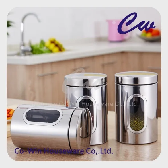 round Metal Tin Box Canister with Lid and Locking Clamp for Coffee and ...