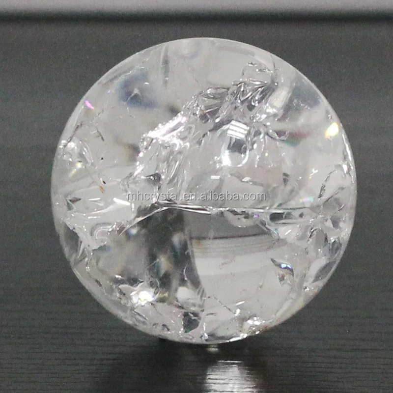 Clear Glass Crystal Crackle Ball Sphere Mh-q0121 - Buy Crystal Sphere ...