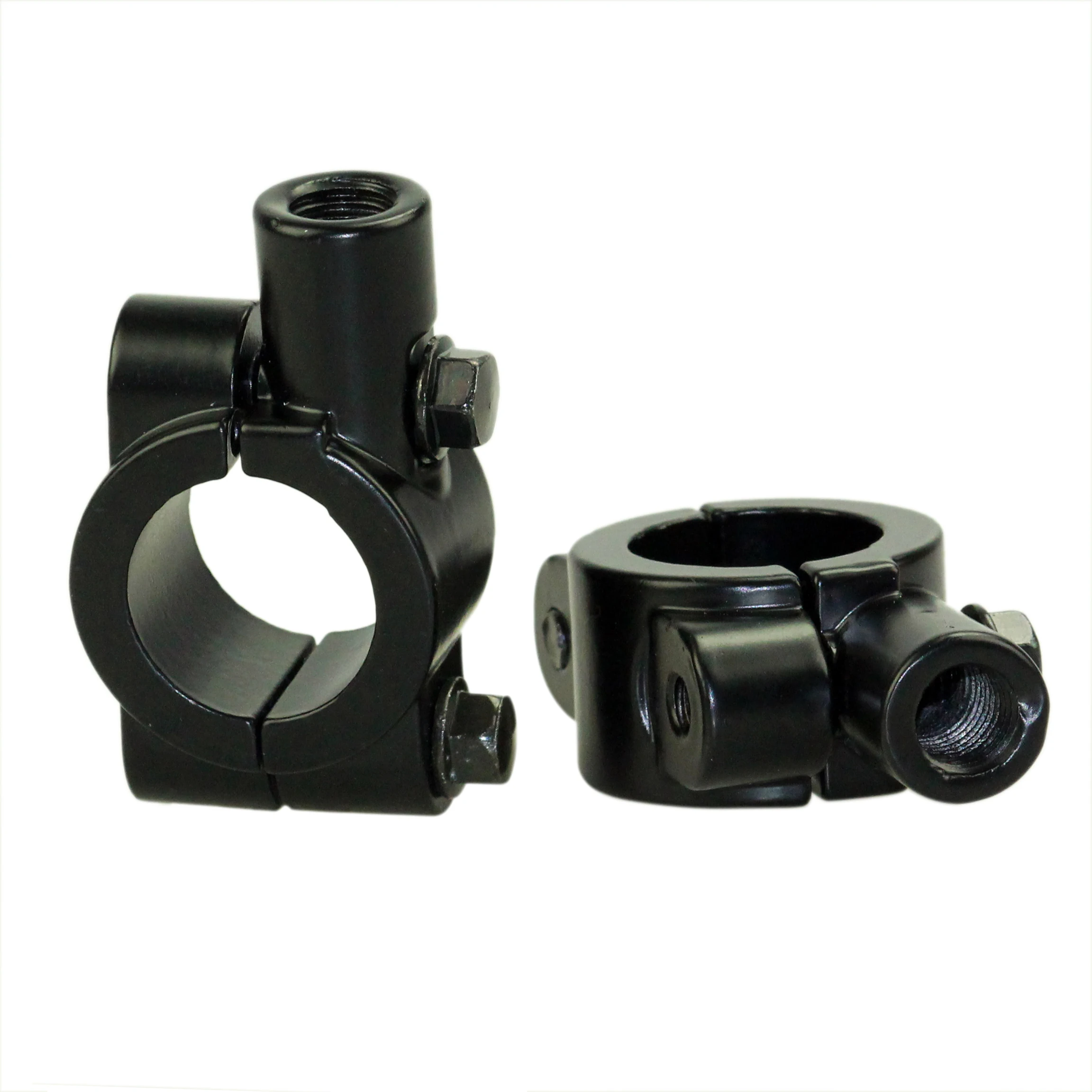 10mm 7/8" Universal Black Motorcycle Handlebar Mirror Mount Aluminum ...