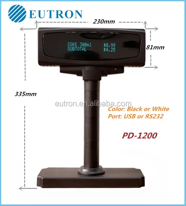 Height Adjustable Vfd Pos Display With Usb Or Serial Port - Buy Height ...