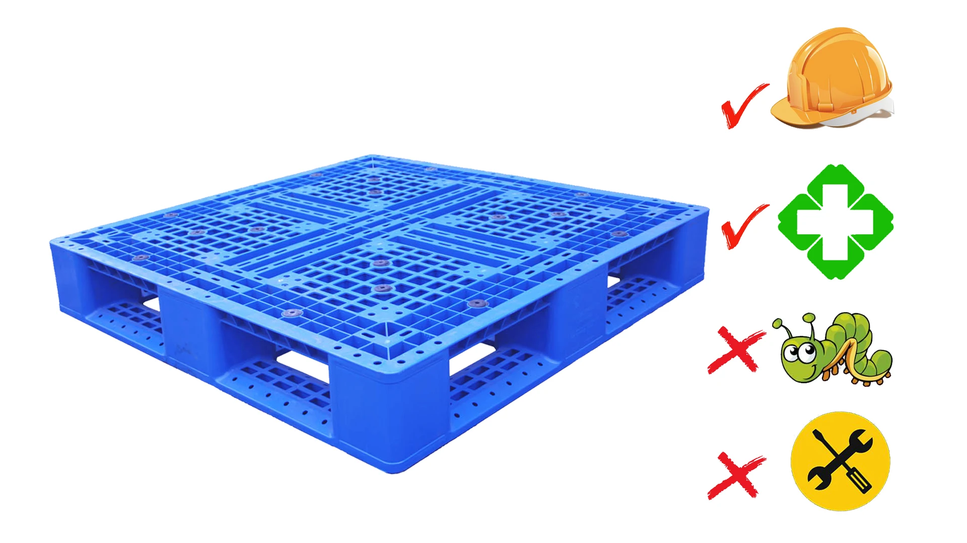 Pelat Dasar Plastik Forklift Palet Plastik Menggunakan Palet Plastik ...