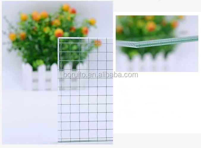 Safety Fireproof Wire Mesh Laminated Glass With Metal Insert 120 ...