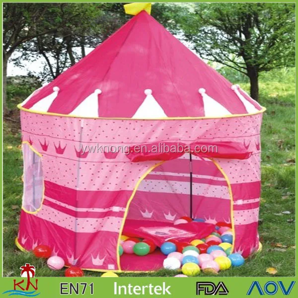 Pink Portable Folding Princess Play Tent For Children Kids Castle Cubby ...