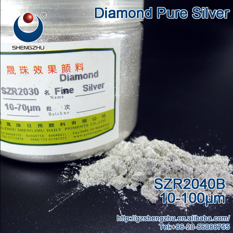 SZR2030 Diamond Pure Silver Pigment Series Borosilicate Glass Powder
