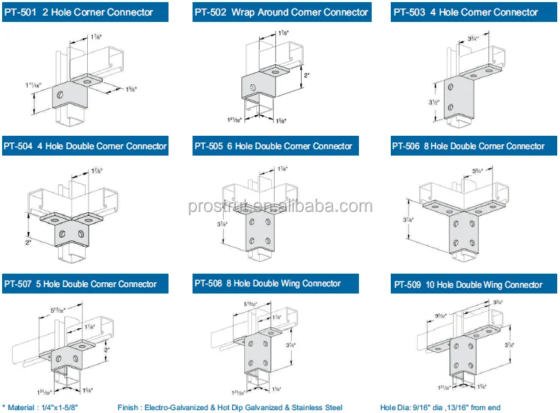 8 Hole Double Wing Connector For Support Strut Channels - Buy 8 Hole ...