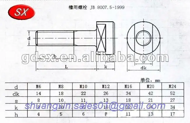 High Quality M16 T Square Head Bolts,(m3-m56/rohs/sgs) - Buy T Square ...