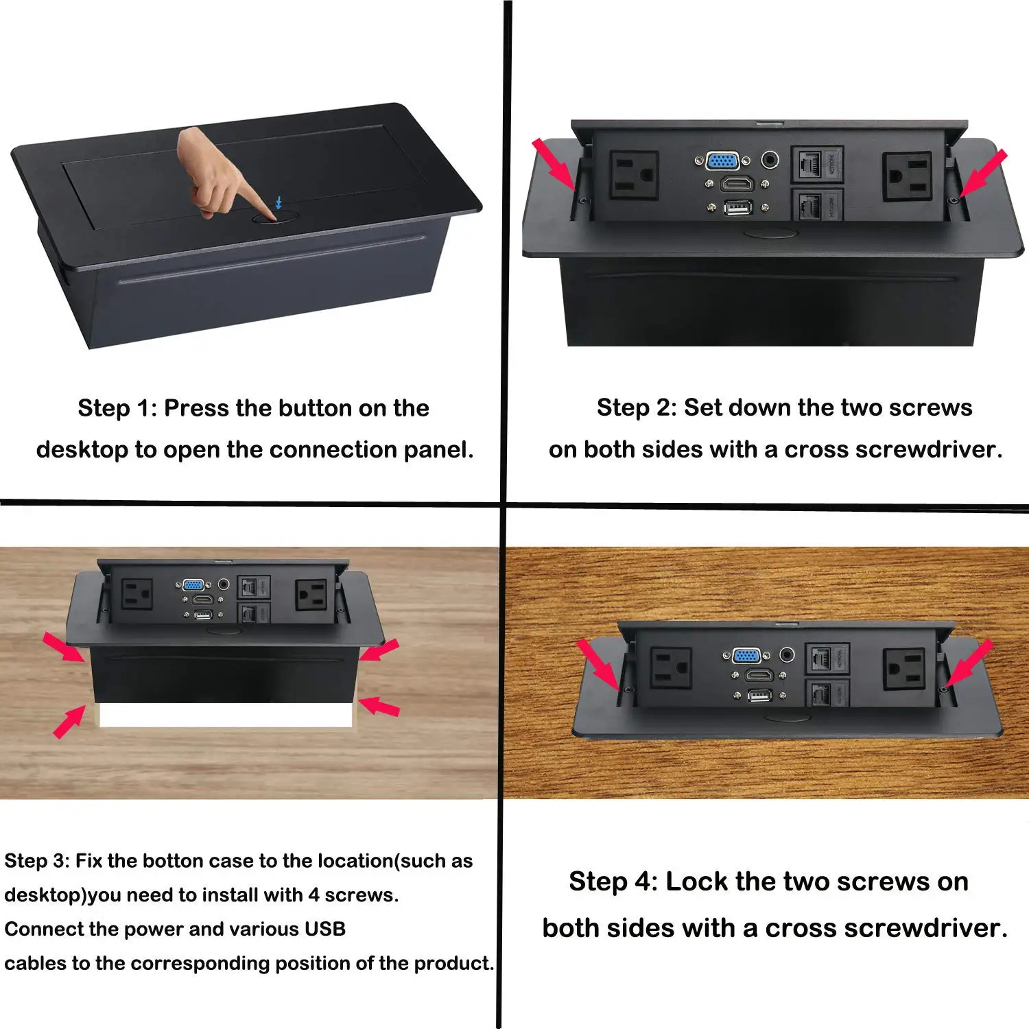 Conference Table Multimedia Pop Up Outlet Desktop Connection Data ...