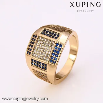 12383 - Xuping Fake 18k Gold Jewelry Mens Gold Finger Rings,Pave Stone ...