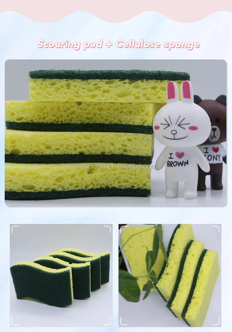 Multicolor Eco-friendly Raw Material Cellulose Sponge Block Available ...