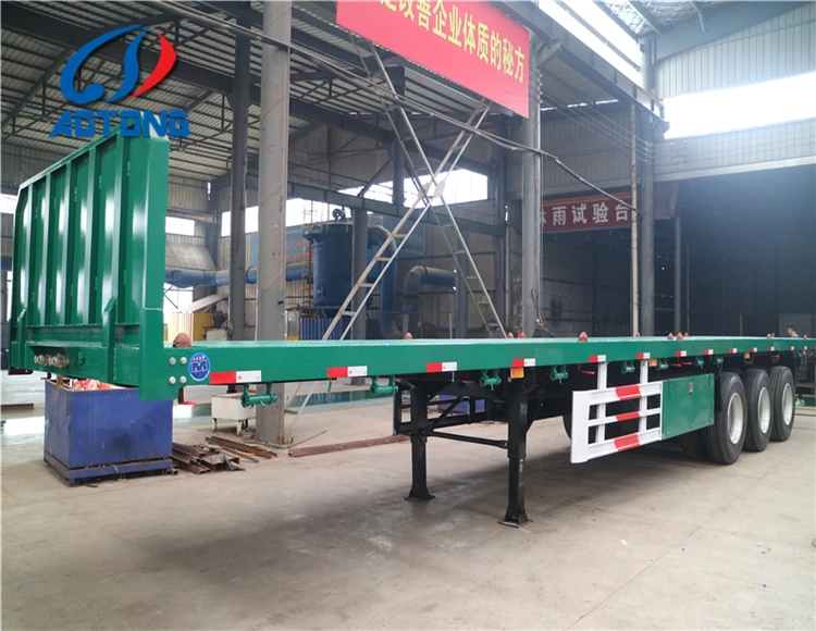 3 Axles 40ft Shipping Container Semi Truck Trailer Gooseneck Flatbed ...