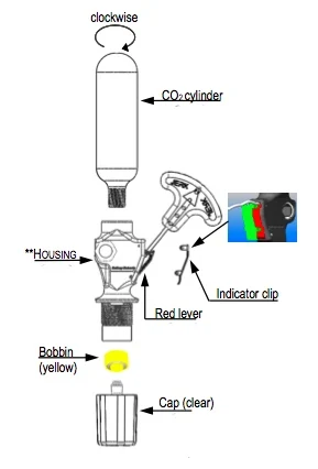 Automatic Inflator System Fire Bobbin Oral Tube For Inflatable Life ...