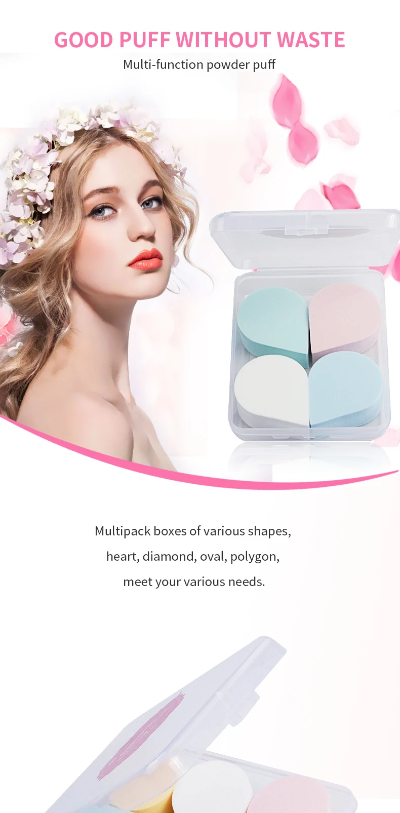 Cosmetic Powder Puff Makeup Puff Sponge 6pcs One Box Makeup Sponge Puff ...