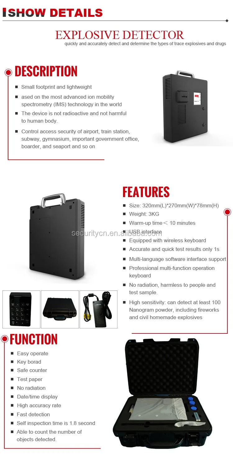 Explosive Bomb Trace Detection Spe7000 Portable Detector - Buy ...