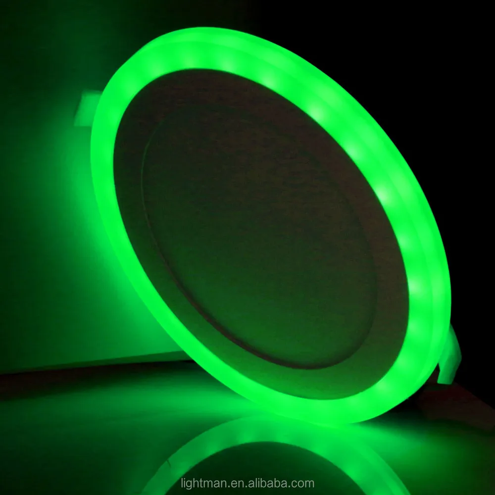 Round Double Color Led Panel Downlight Dual Color Ultra Thin Small Led ...