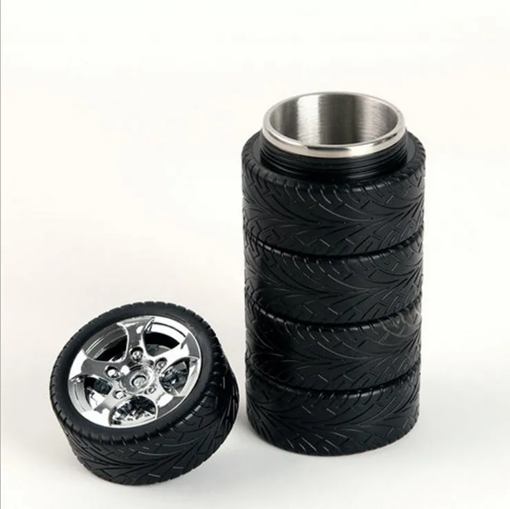 300ml Tire Design Stainless Steel Coffee Mug Creative Gift Car Wheel ...