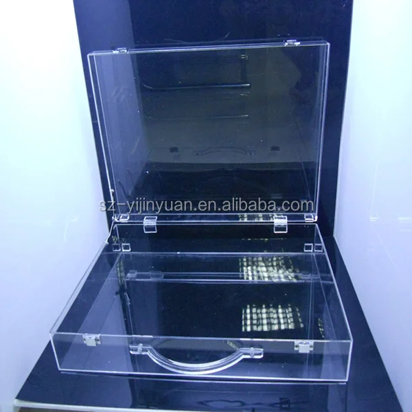 Custom Clear Acrylic Briefcase With Handle Customized Transparent ...