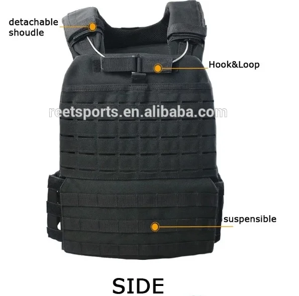 Cross Fitness Steel Plate Filled Adjustable Weight Plate Tactical Vest ...