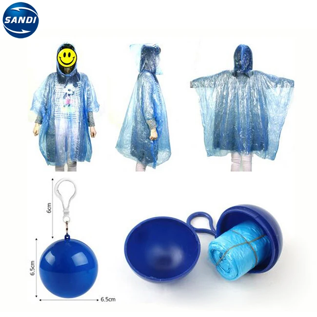Logotipo Personalizado Impreso Desechable Lluvia Poncho Impermeable ...