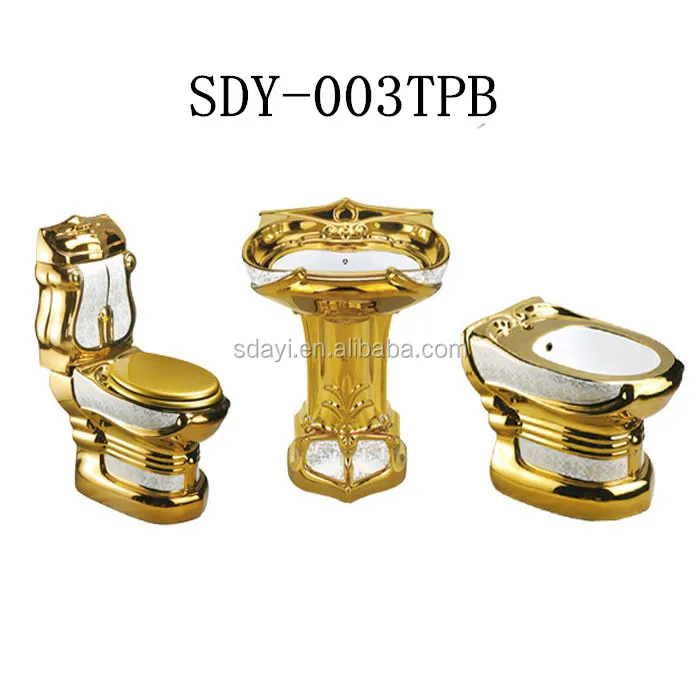 Ceramic Sanitary Ware Golden Wc Toilet Gold Color Bathroom Toilet Bowl ...