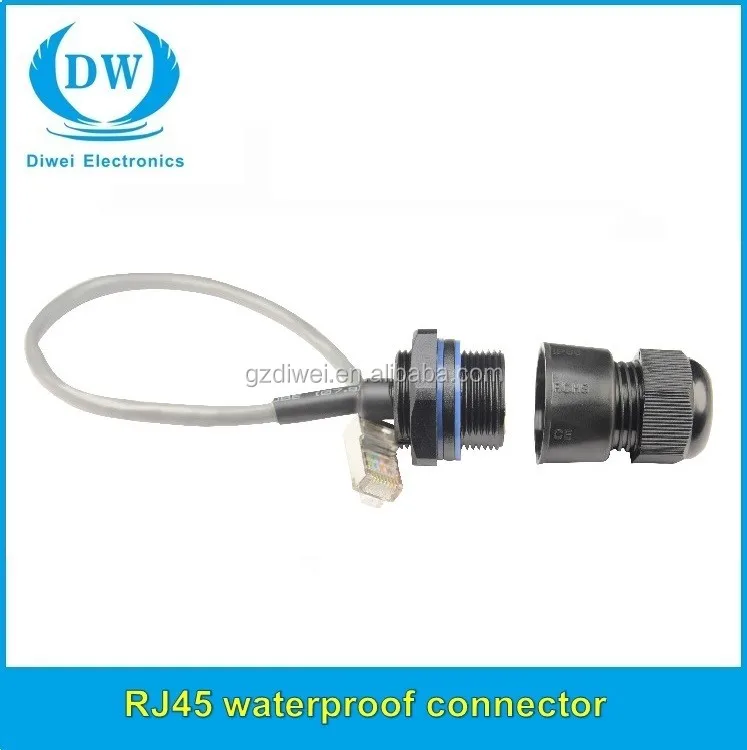 Waterproof Rj45 Connector Ethernet Cable Rj45 Solder Plug Ip68 Front ...