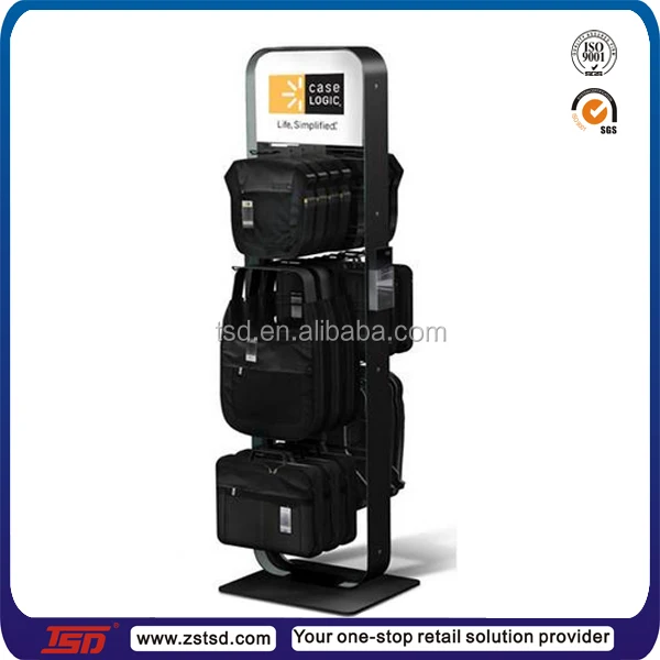 Retail Store Rotating Wood Slatwall Hanging Bag Display Stand Rack ...