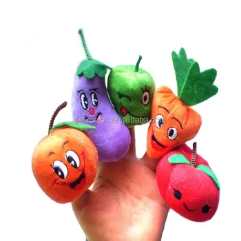 Plush Vegetable And Fruits Finger Puppet Toys / Mini Finger Vegetable ...