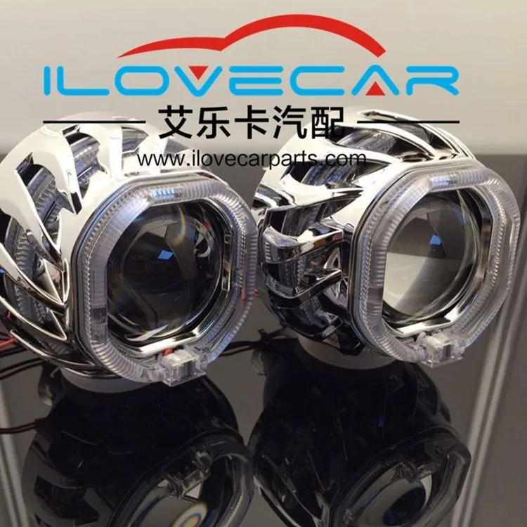 Universial Hid Bi-xenon Projector Lens Kit Of Headlight With Square Led ...