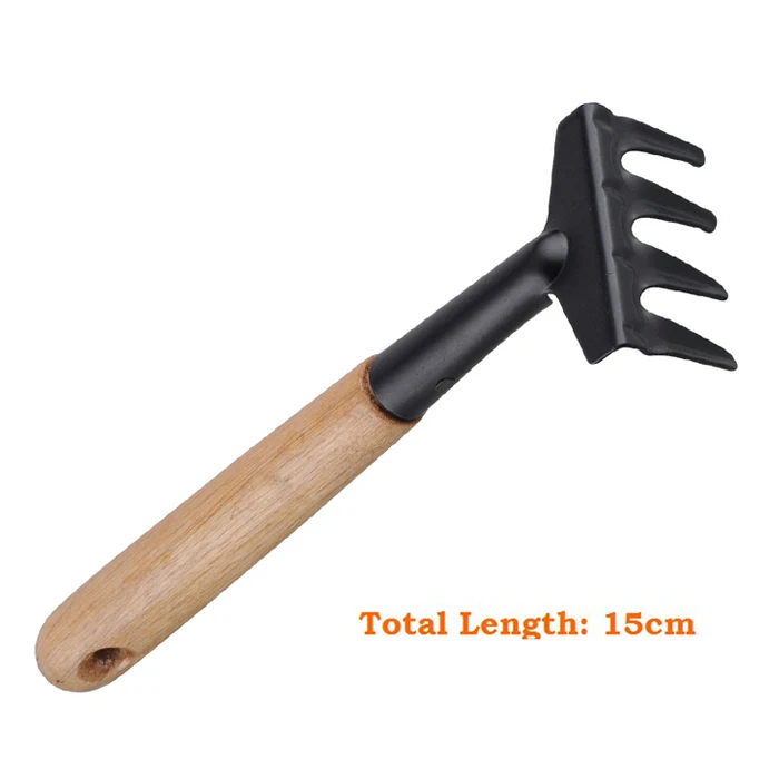 Metal Garden Rake With Wooden Handle Rake 4 Teeth Mini Rake - Buy ...