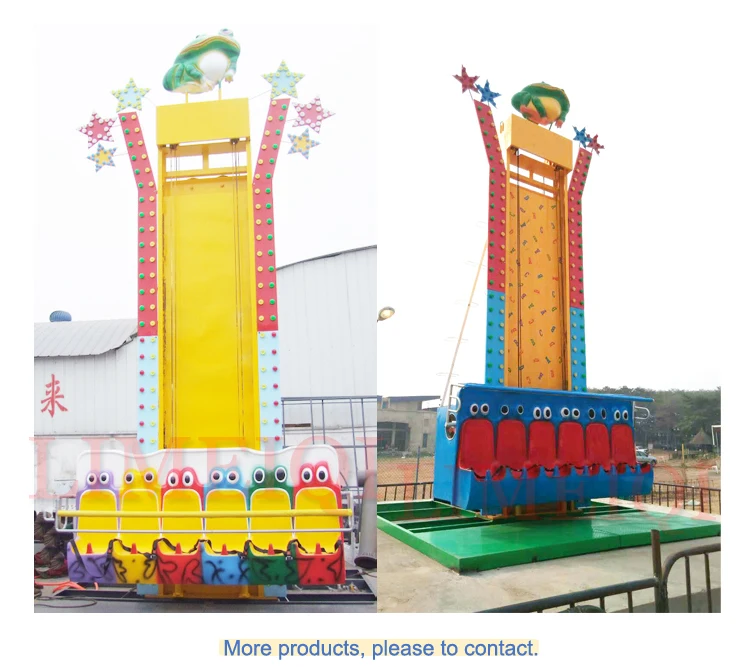 Frog Jumping Tower Type Kiddie Rides Outdoor Park Games Free Fall Ride ...