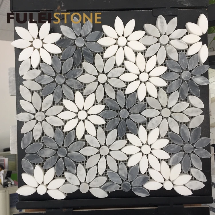 Wholesale Cheap Price Water Jet Flower Marble Mosaic Tile